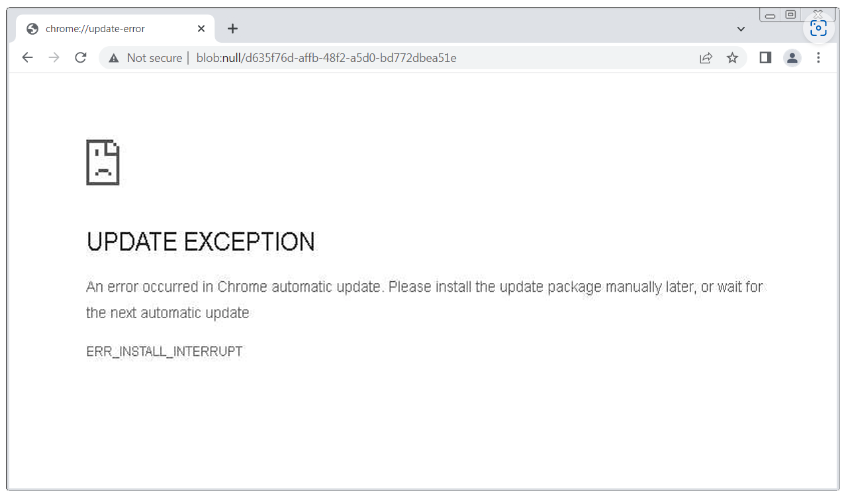 Chromeのアップデートエラーを装った新しい攻撃手法